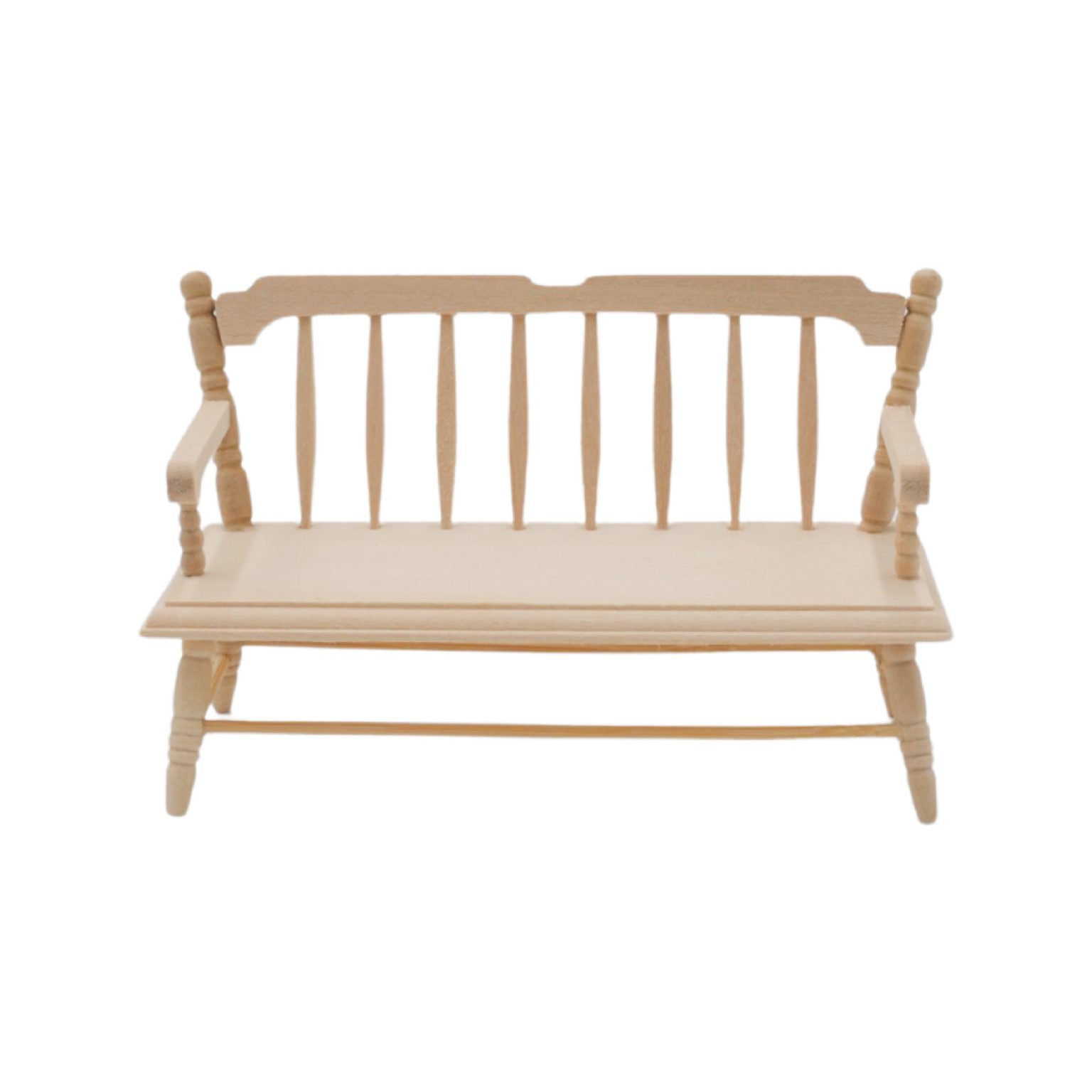 Sloped Arm White Sofa - The Modern Dollhouse